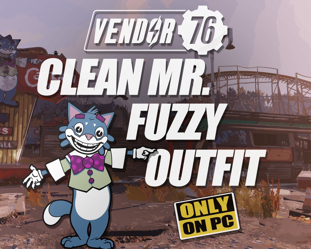 CLEAN Mr. Fuzzy Outfit, 2 Pieces, Costume Full Set Suit and Head, Super ...