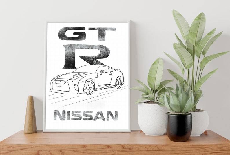 Nissan GT-R Line Art - Etsy