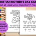 Christian Printable Mother's Day Cards to Color PDF, Coloring Cards for ...