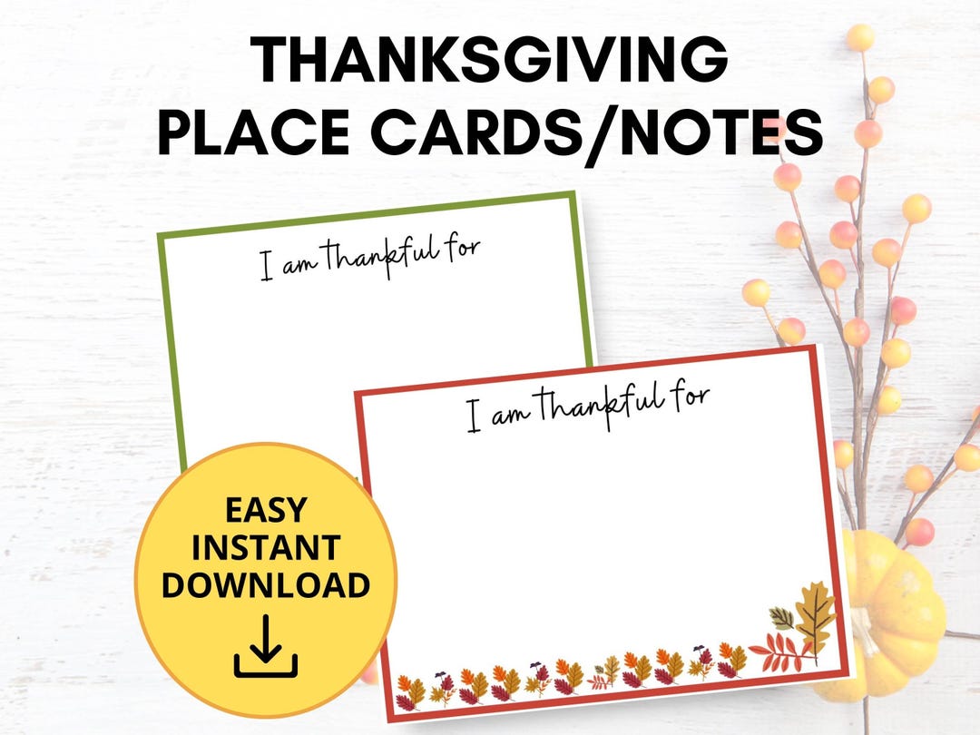 Thanksgiving "i Am Thankful" Printable Cards, Fall Gratitude Prompts ...