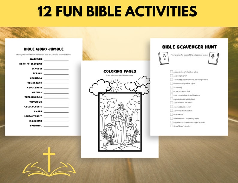 Road Trip Printable Activity Bundle With Games for Kids, Bible ...