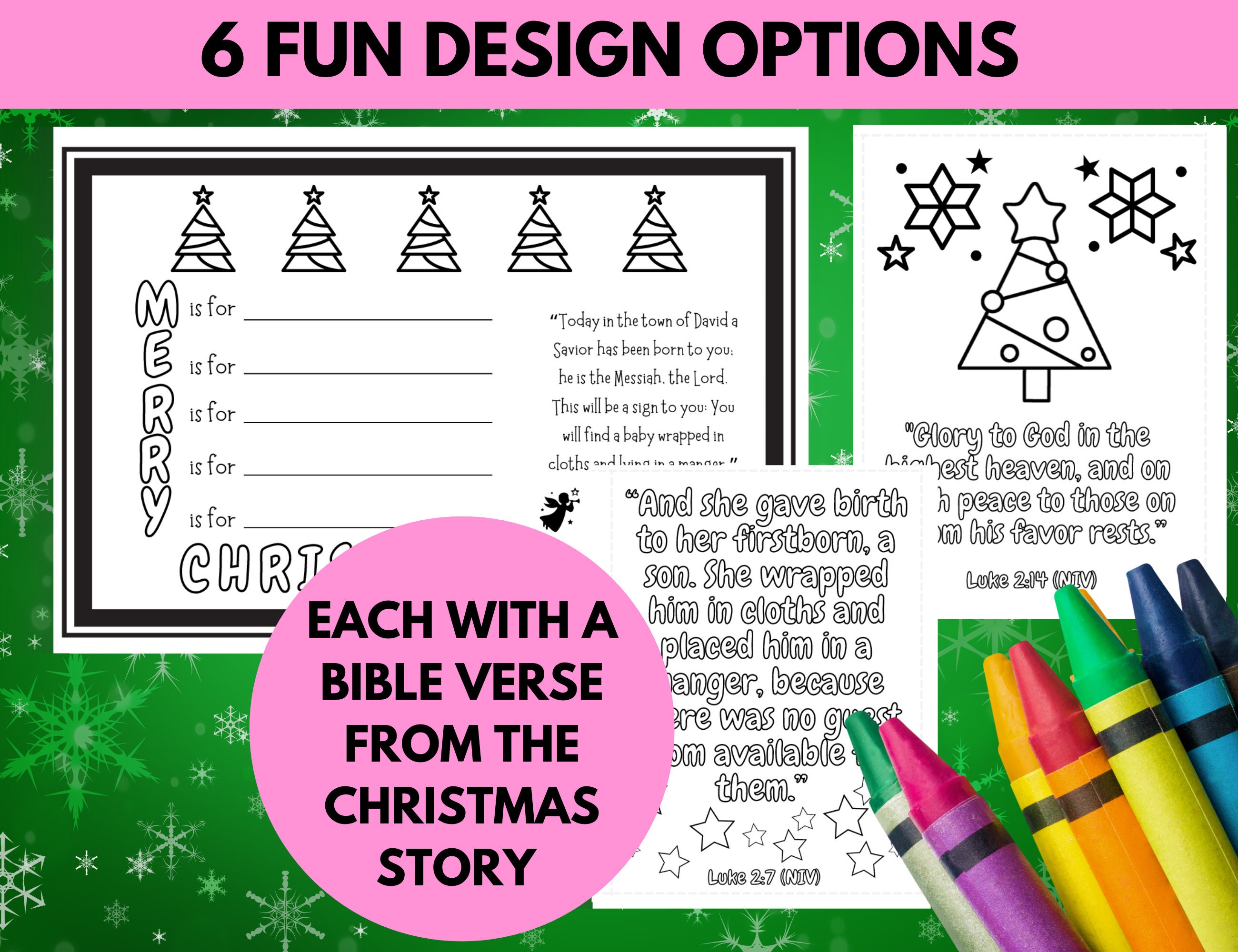 Christian Printable Christmas Cards to Color PDF, Coloring Cards for ...