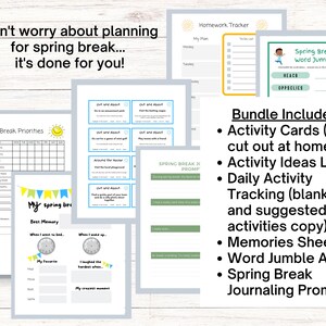 Spring Break Printable Kids Activity Bundle | Etsy