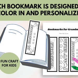 Mother's Day Gift for Grandma, Printable Bookmarks to Color and ...