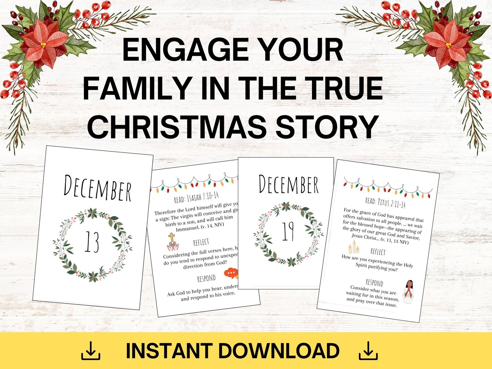 Biblical Advent Story Cards: 25 Days of Christmas Scripture Readings ...