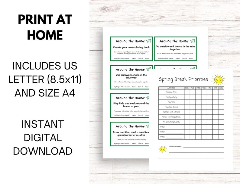 Spring Break Printable Kids Activity Bundle | Etsy
