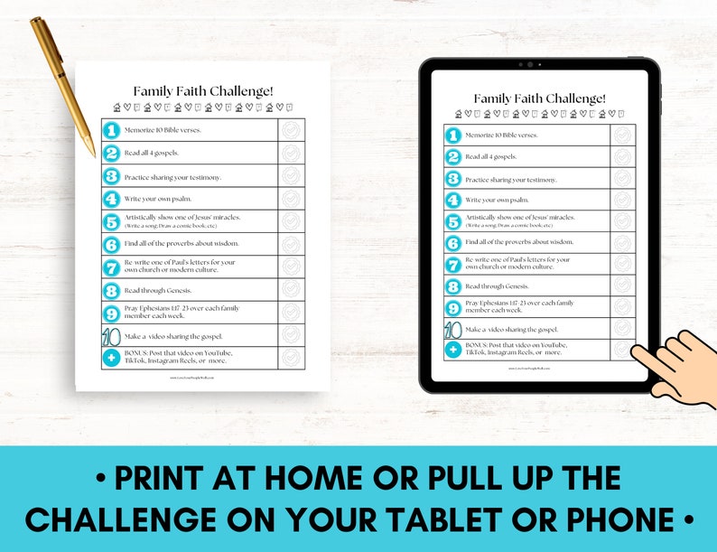 Family Bible Activity Challenge, 10 Activities to Build Your Family's ...