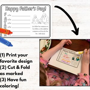 Christian Father's Day Cards for Kids to Color, DIY Gift for Dad With ...