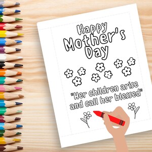 Christian Printable Mother's Day Cards to Color PDF, Coloring Cards for ...