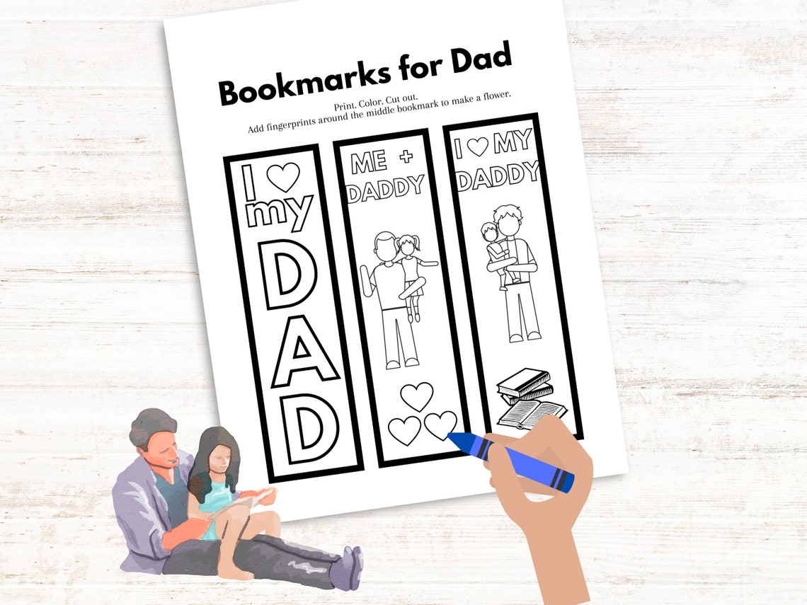 Printable Bookmarks to Color for an Easy DIY Gift From Kids for Father ...