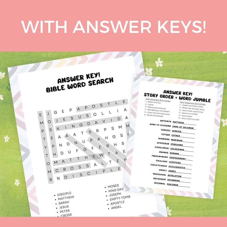 Bible Games and Activities for Kids, Easter Instant Download, Great ...