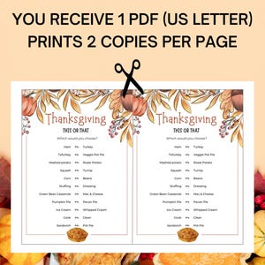 This or That Thanksgiving Game, Printable Family-friendly Thanksgiving ...