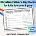 Christian Father's Day Cards for Kids to Color, DIY Gift for Dad With ...