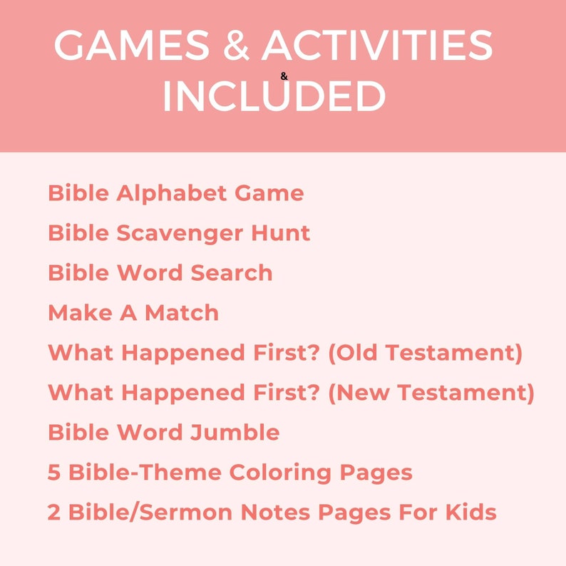 Bible Games and Activities for Kids, Easter Instant Download, Great ...
