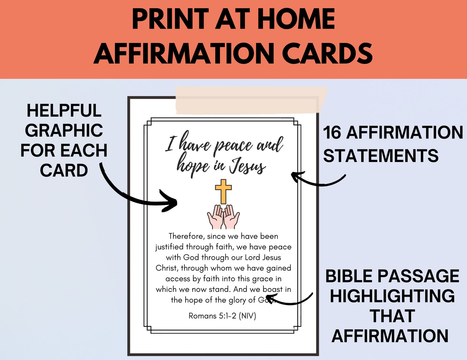 Printable Affirmation Cards for Christians, Scripture Affirmations ...
