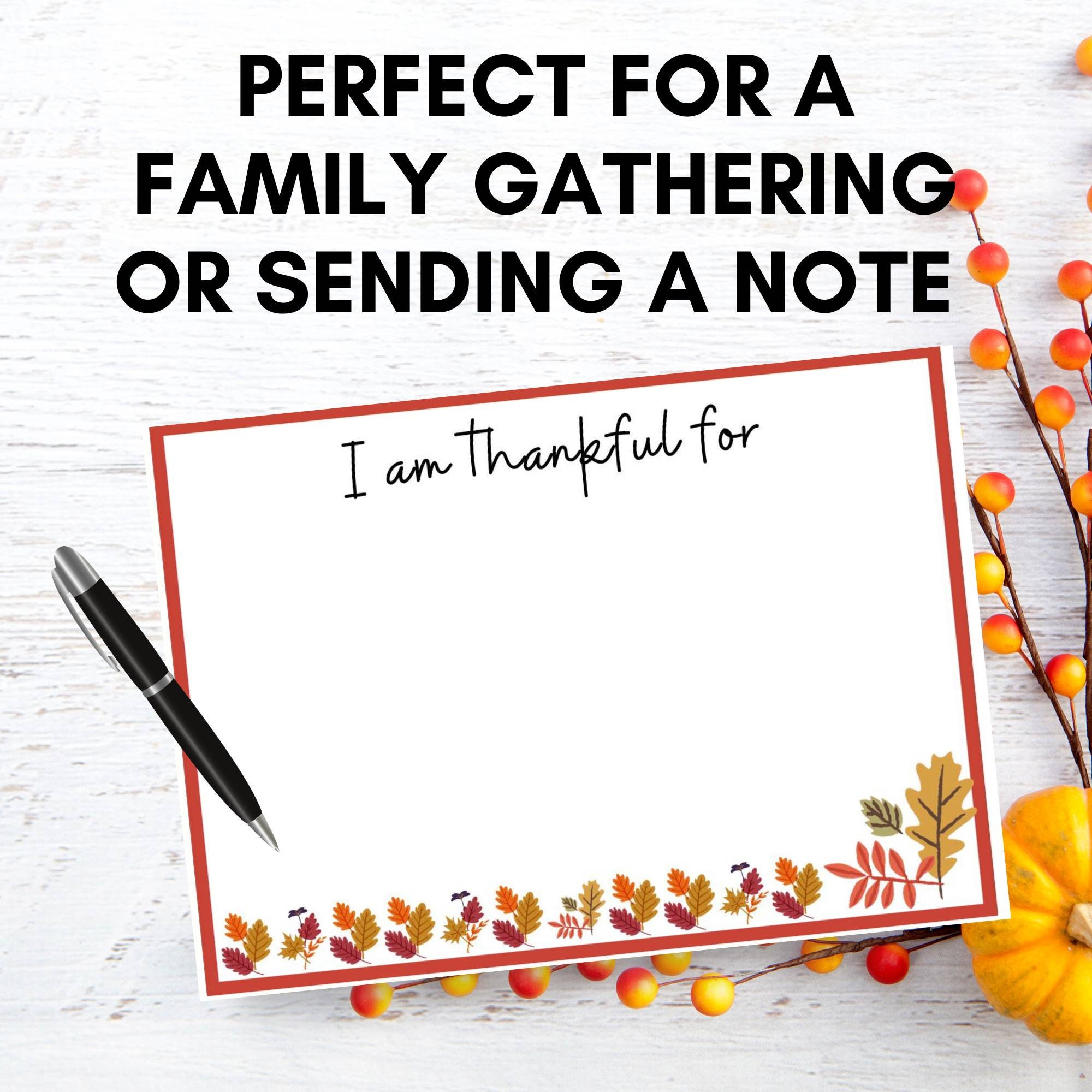 Thanksgiving i Am Thankful Printable Cards - Etsy