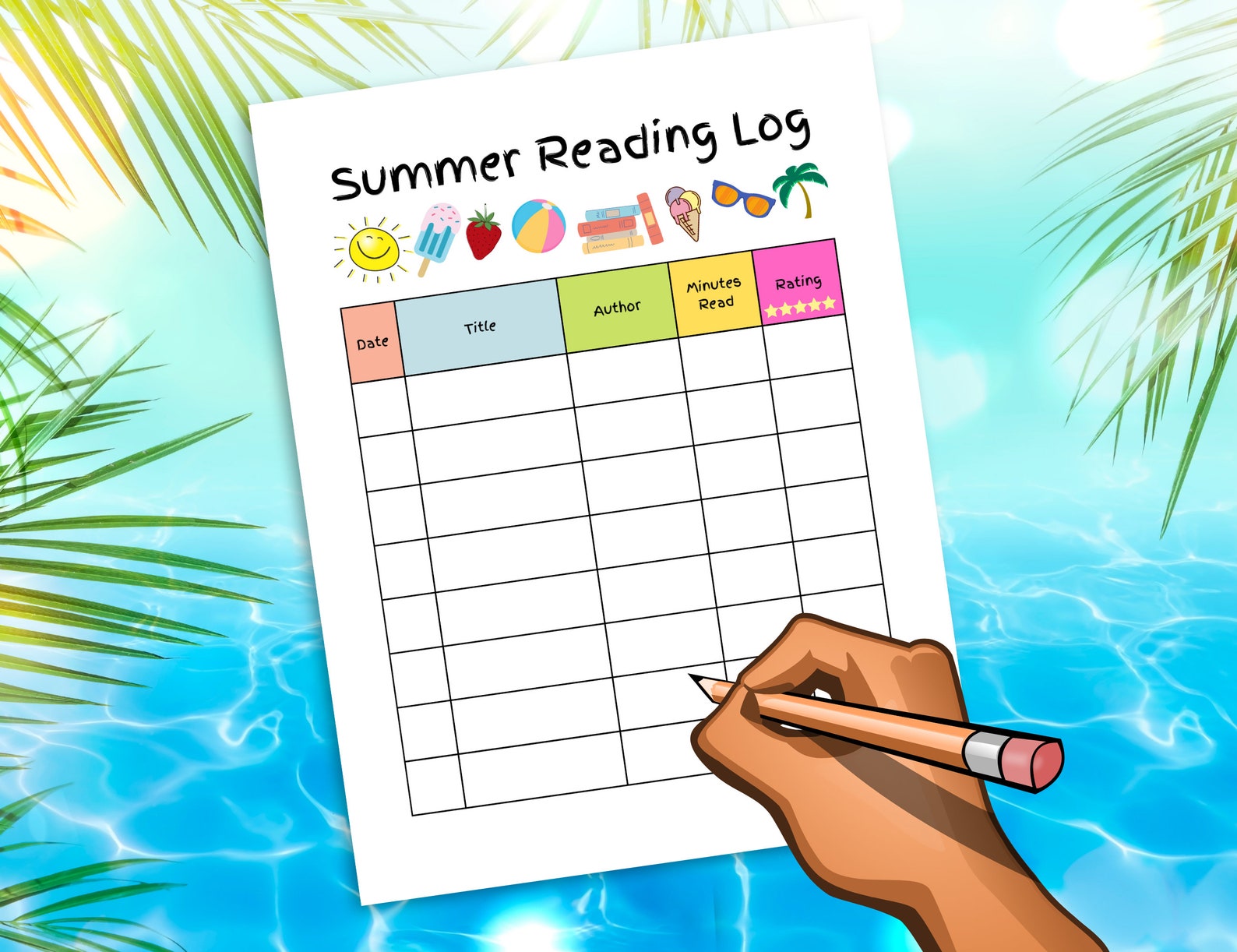 Printable Summer Reading Kit for Kids, Full Color Reading Log and ...