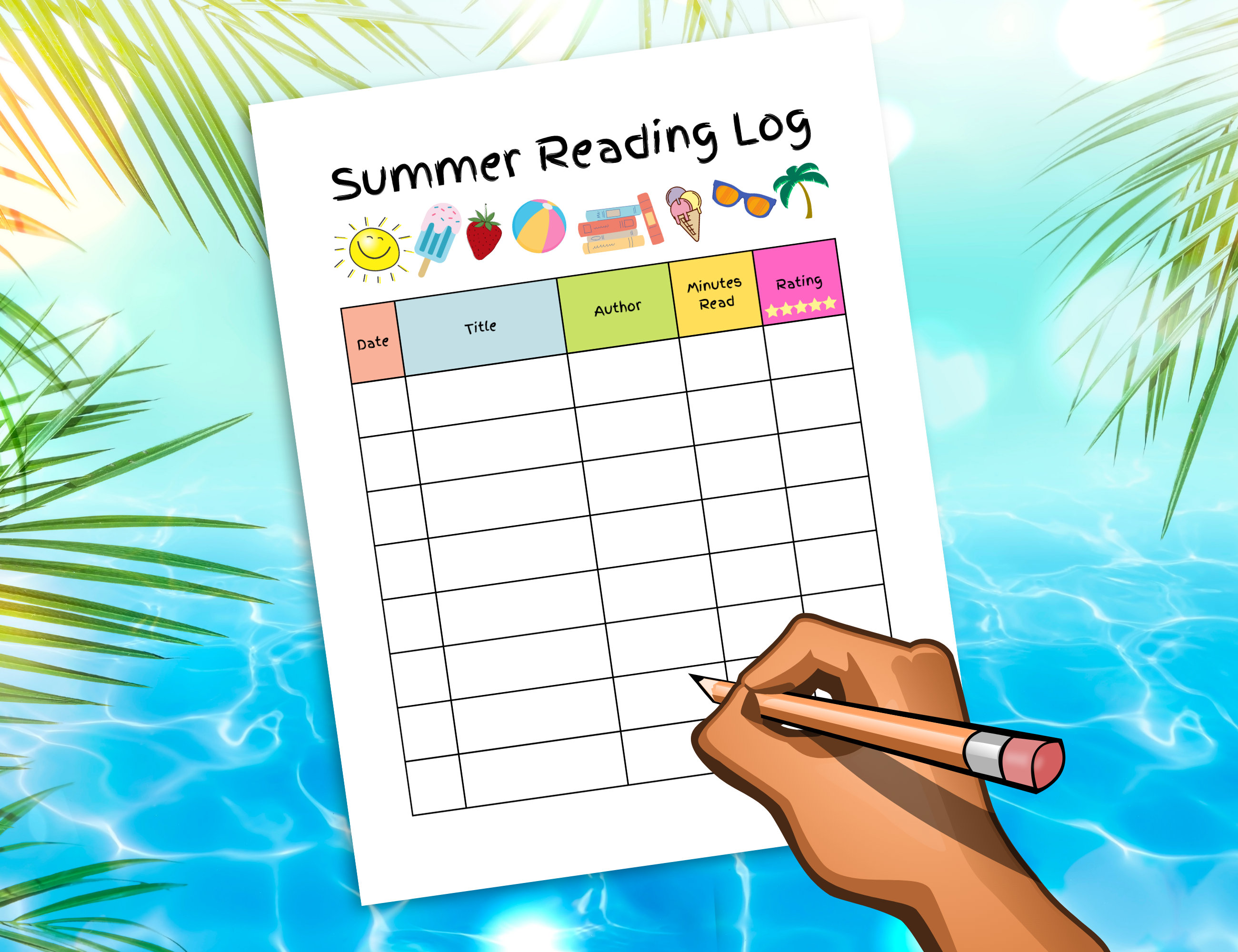Printable Summer Reading Kit for Kids, Full Color Reading Log and ...