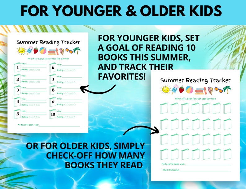Printable Summer Reading Kit for Kids, Full Color Reading Log and ...