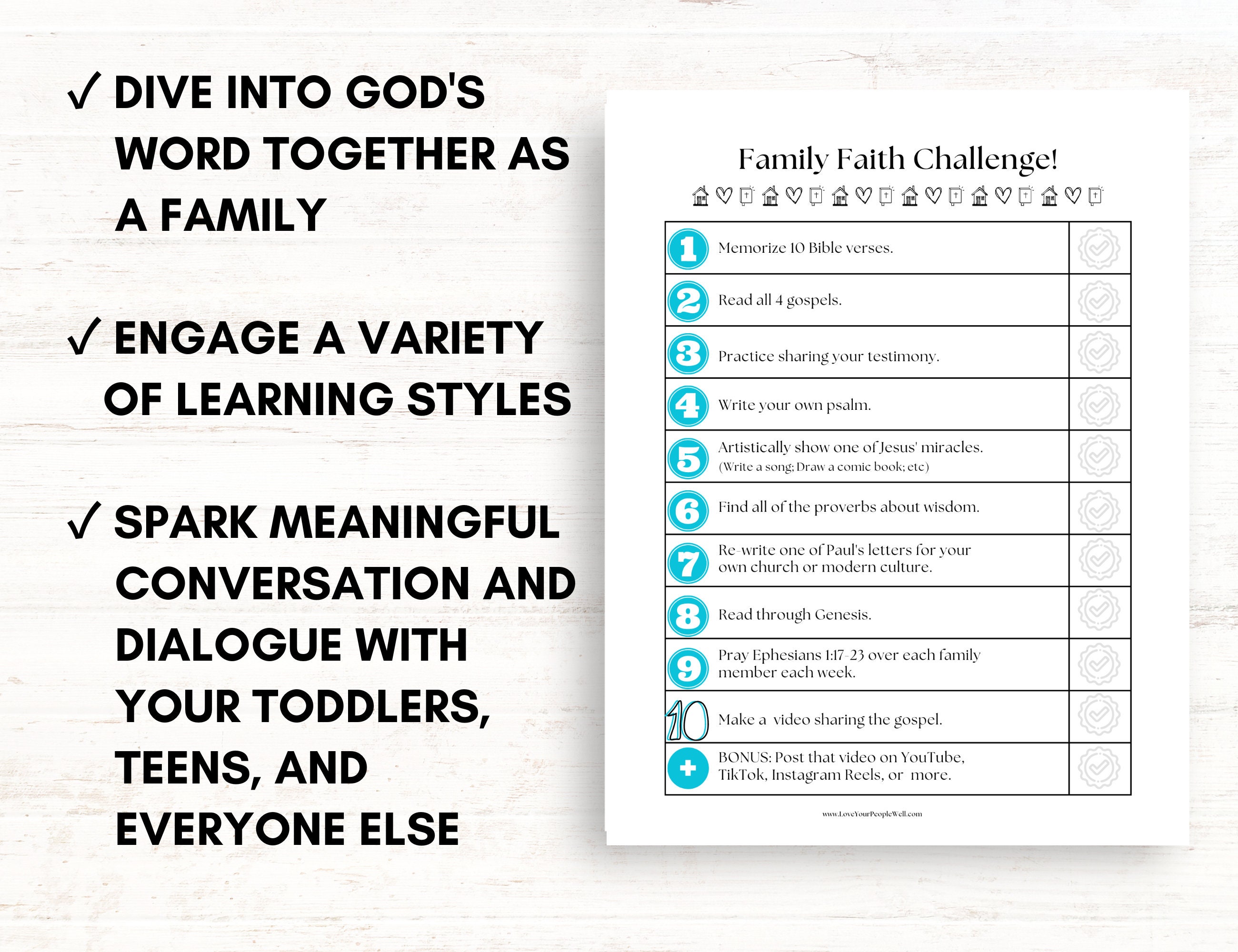 Family Bible Activity Challenge, 10 Activities to Build Your Family's ...