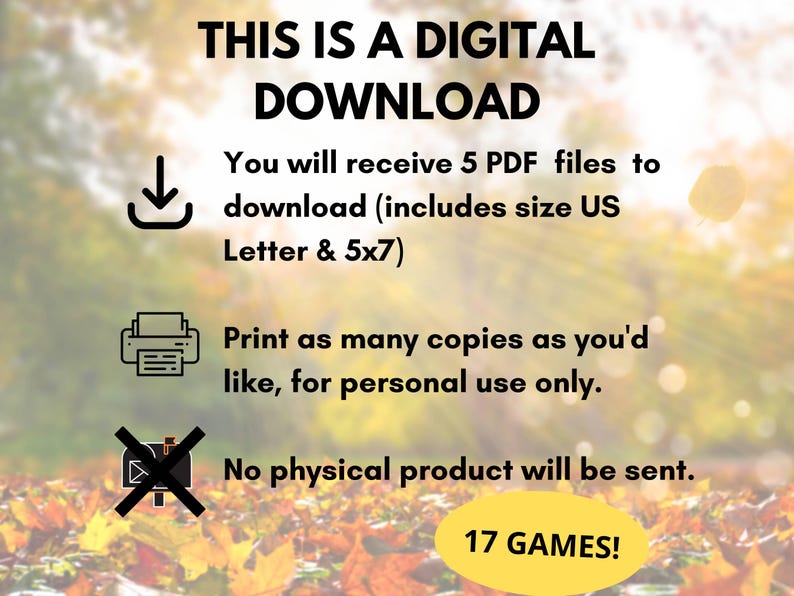 Thanksgiving Games Printable Bundle: 17 No-prep Family Activities (PDF ...