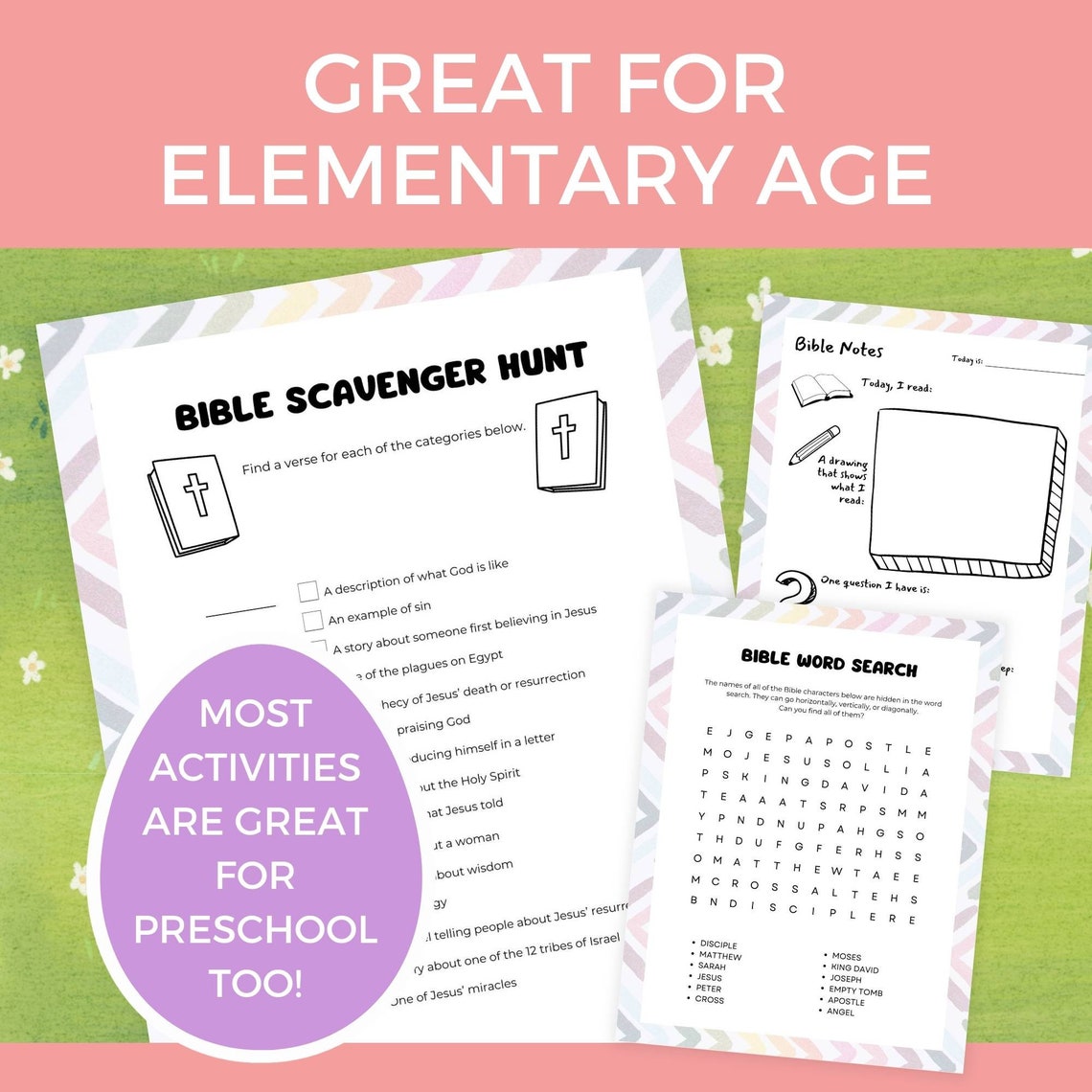 Bible Games and Activities for Kids, Easter Instant Download, Great ...