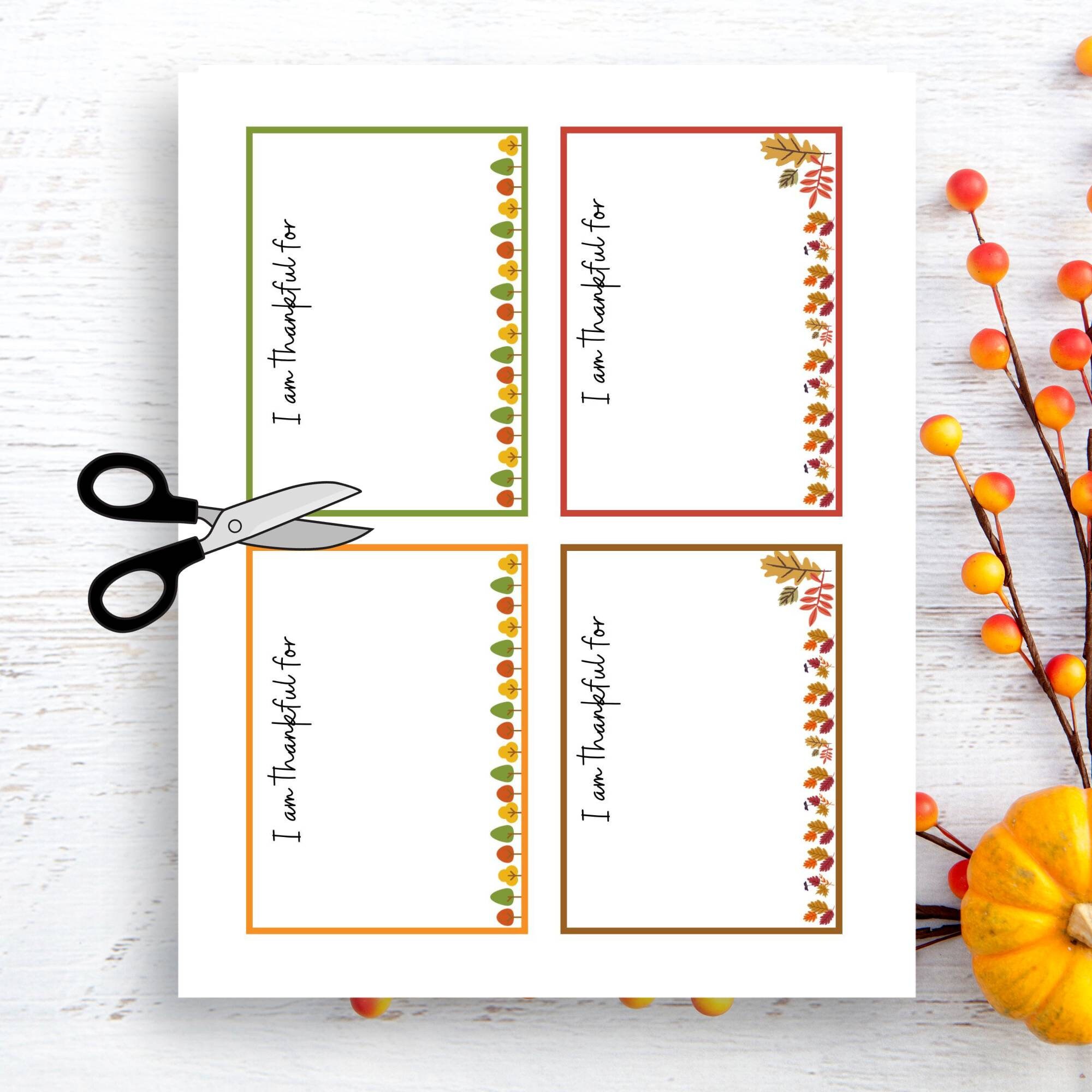 Thanksgiving i Am Thankful Printable Cards - Etsy