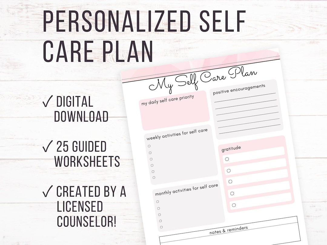 Self Care Worksheet Bundle: Mental Health Planner With Guided ...