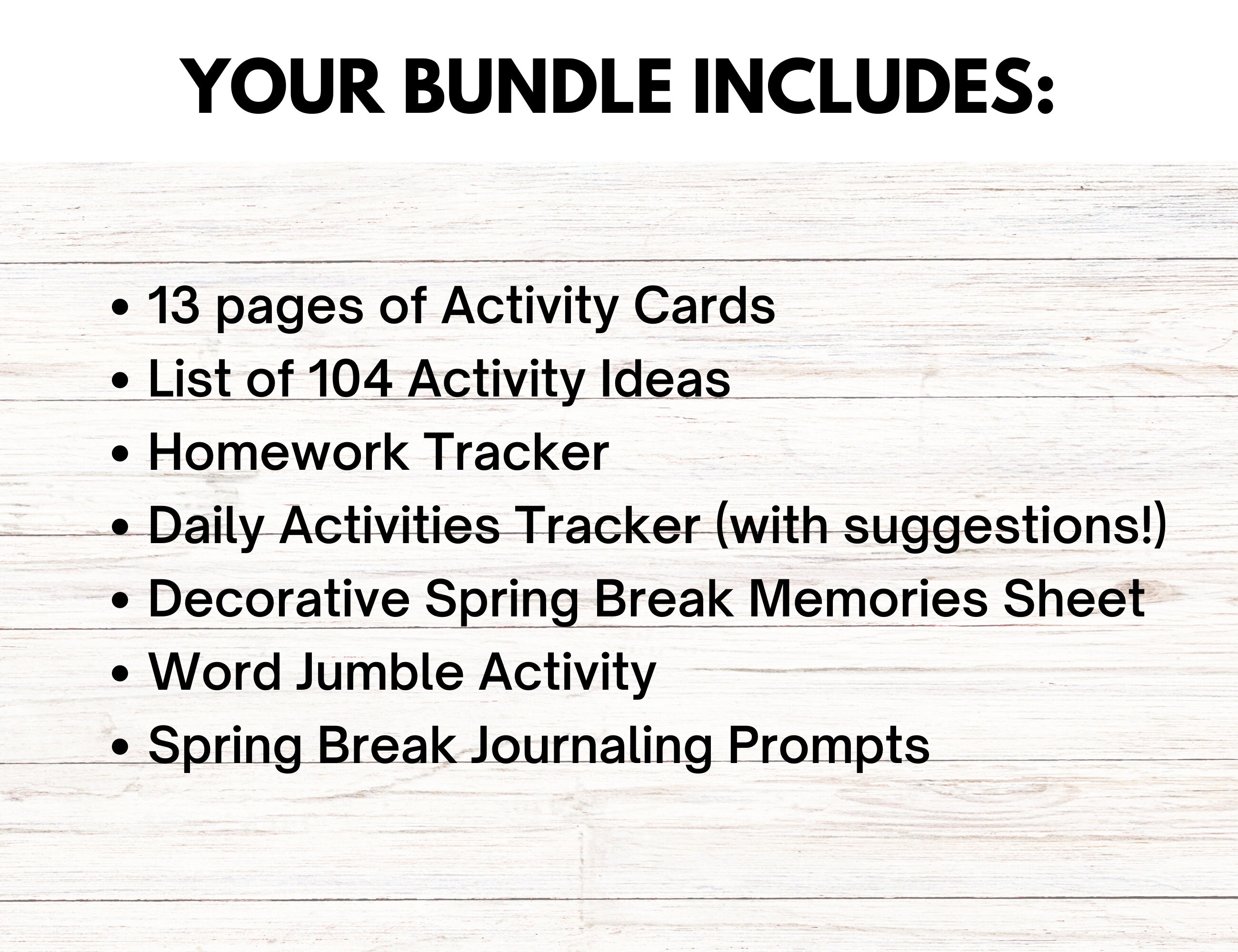 Spring Break Printable Kids Activity Bundle - Etsy