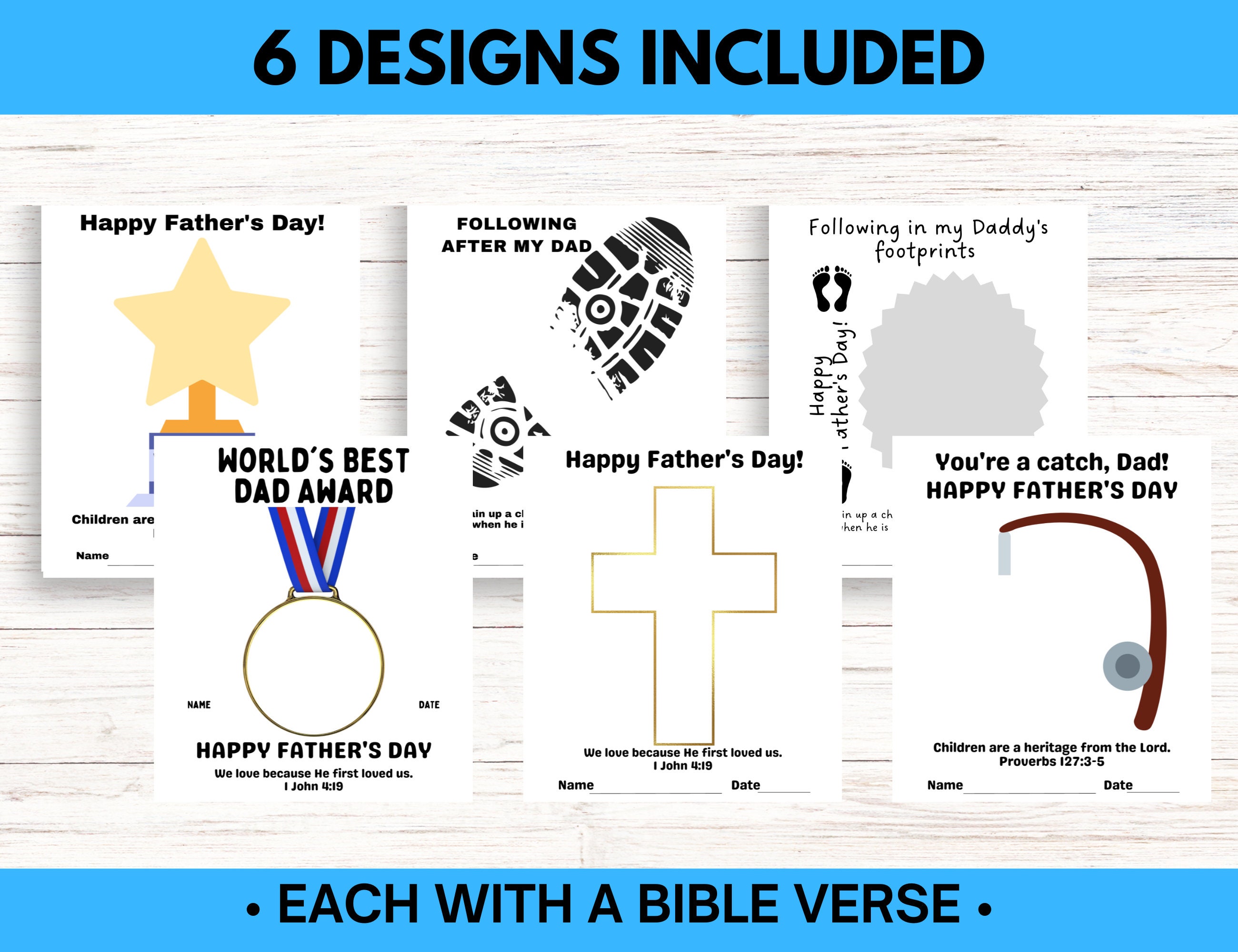 Father's Day Printable Handprint Art, DIY Gift for Dad, Bible Verse on ...