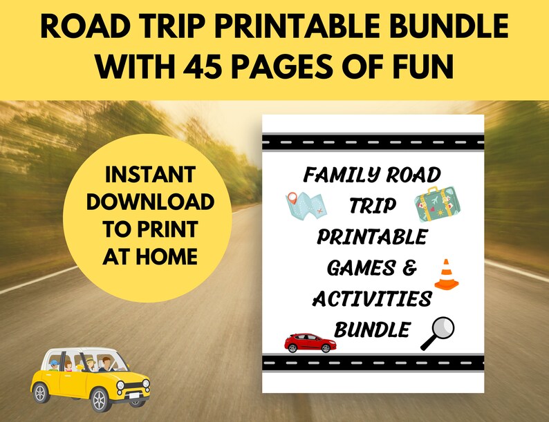 Road Trip Printable Activity Bundle With Games for Kids, Bible ...