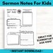 Sermon Notes for Kids Worksheet: Church & Sunday School Activity (PDF ...
