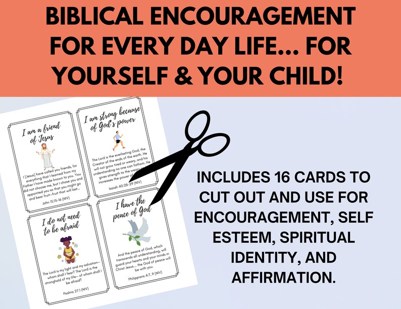 Printable Affirmation Cards for Christians, Scripture Affirmations ...
