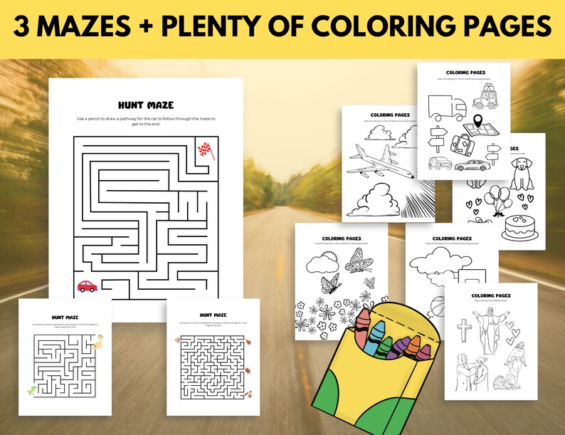 Road Trip Printable Activity Bundle With Games for Kids, Bible ...