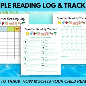 Printable Summer Reading Kit for Kids, Full Color Reading Log and ...