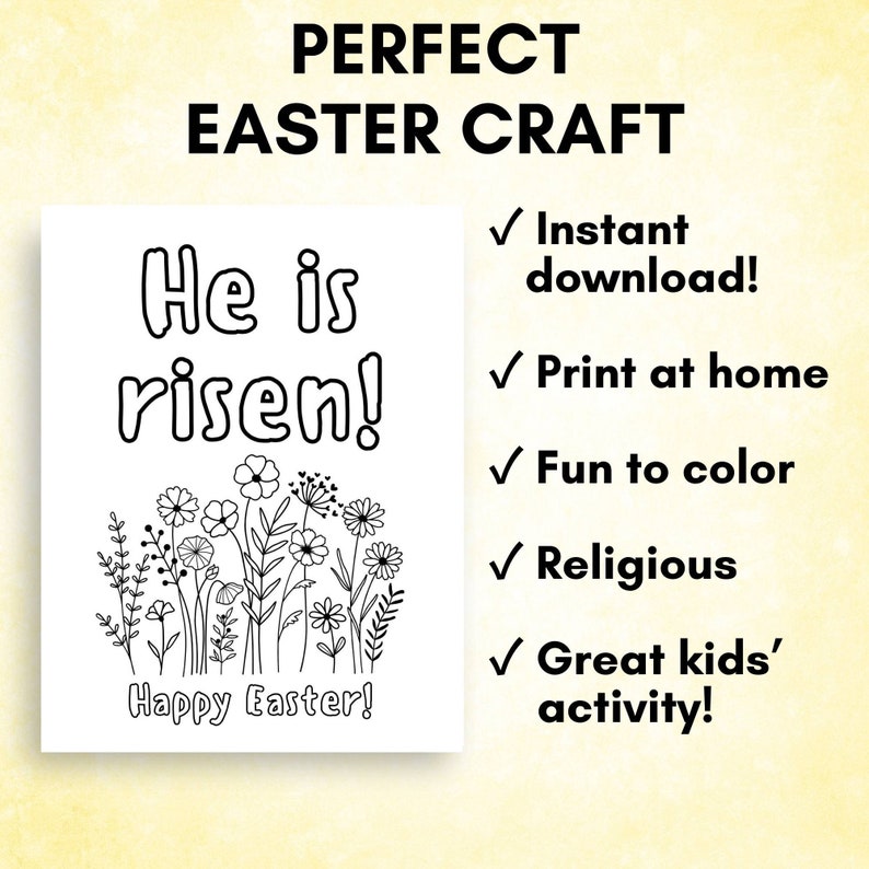 Religious Easter Cards for Kids to Color, Print at Home for Easy Kids ...
