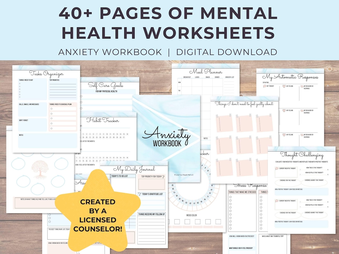 Anxiety Workbook: Mental Health, Stress Relief, and Self-care ...
