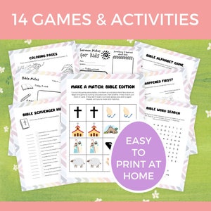 Bible Games and Activities for Kids, Easter Instant Download, Great ...