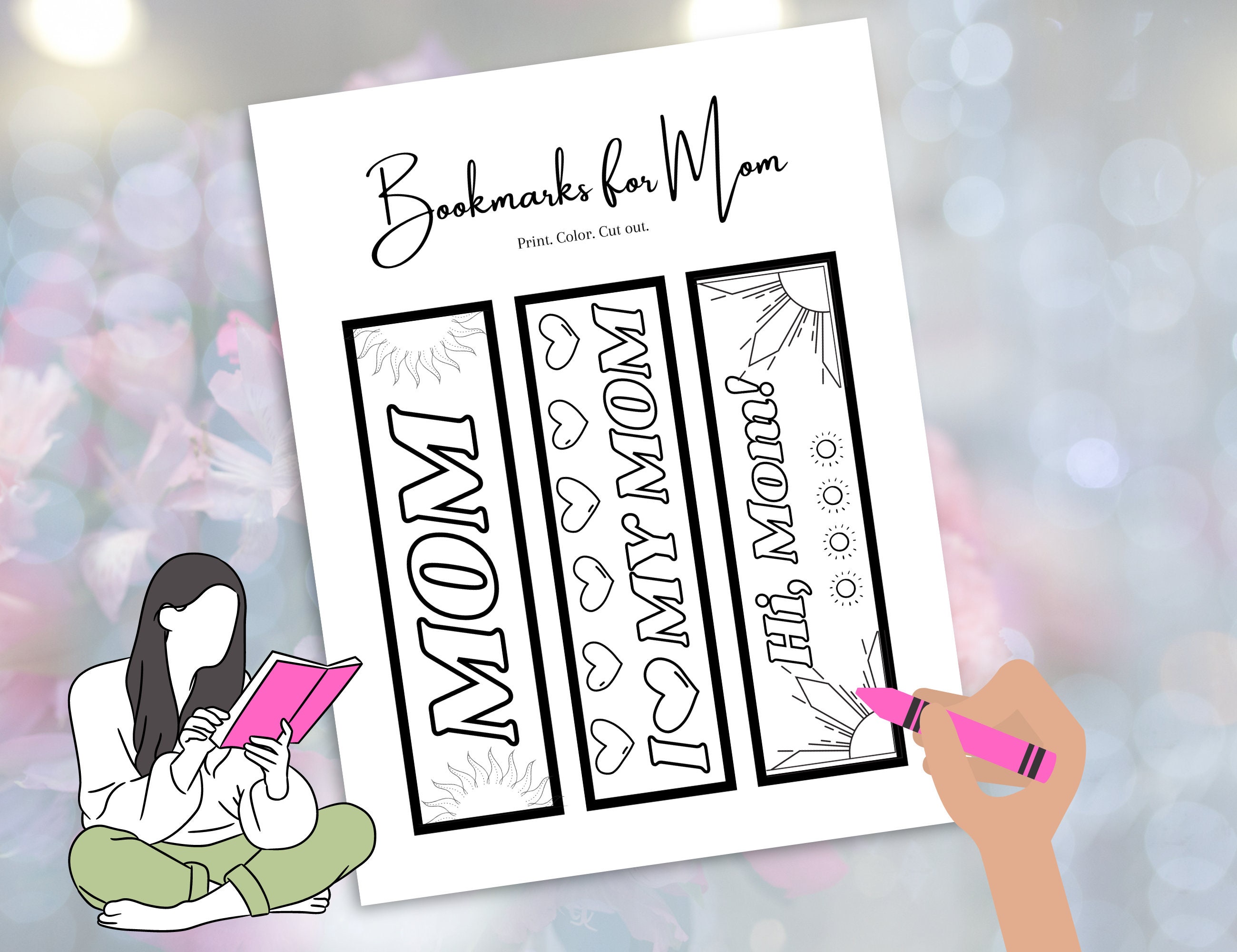 Printable Bookmarks for Mom That Kids Can Color and Personalize, Great ...