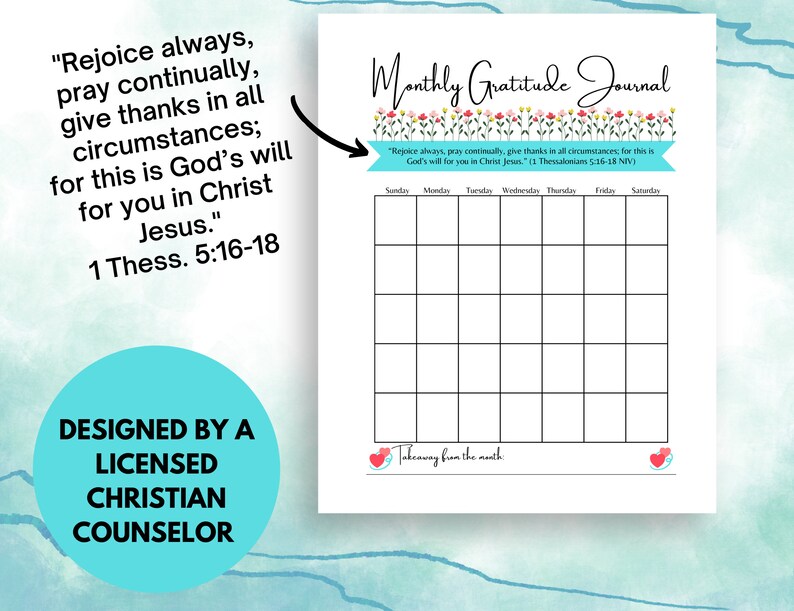 Gratitude Journal Printable for Christian Women 31 Day - Etsy