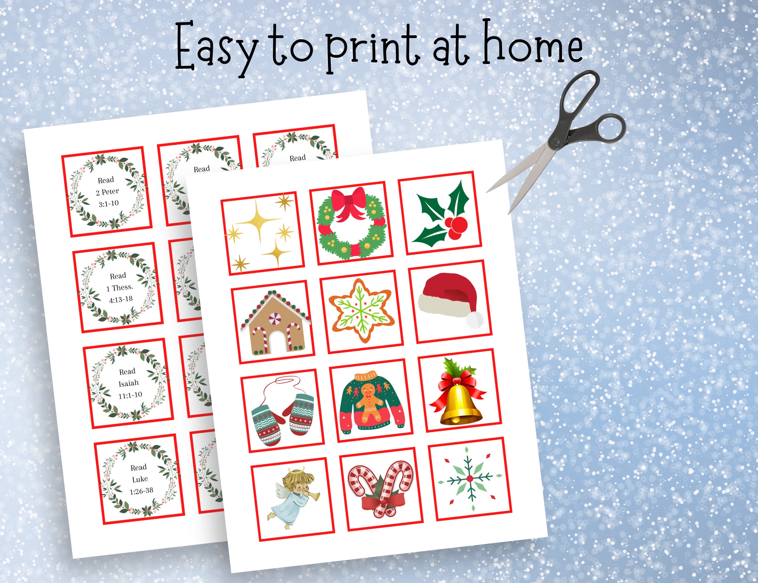 Printable Advent Calendar or Christmas Countdown Cards, Fun Christmas ...