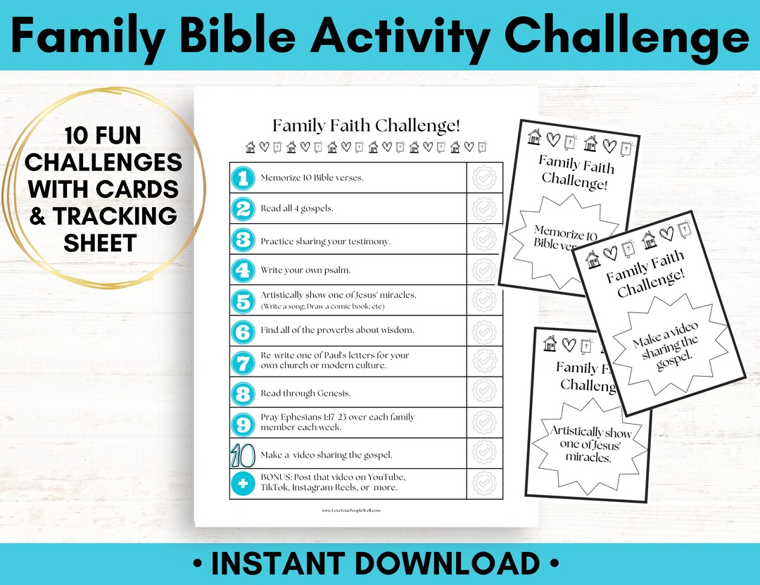 Family Bible Activity Challenge, 10 Activities to Build Your Family's ...