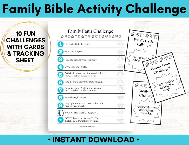 Family Bible Activity Challenge, 10 Activities to Build Your Family's ...