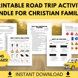 Road Trip Printable Activity Bundle With Games for Kids, Bible ...
