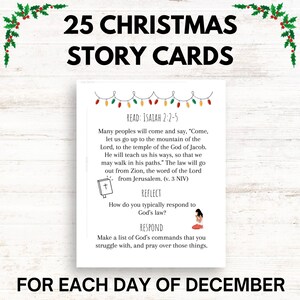 Advent Story Cards for DIY Advent Calendar, Printable Christmas ...
