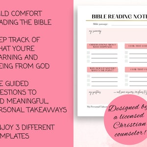 Printable Bible Journal for Christian Women: Minimalist Pink Designs ...