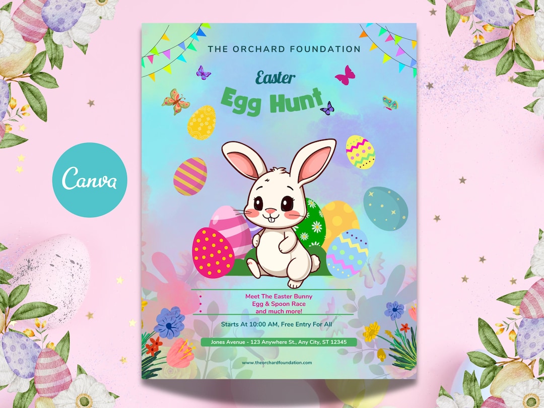 Editable Easter Egg Hunt Flyer| Instant Download| Easter Egg Hunt ...