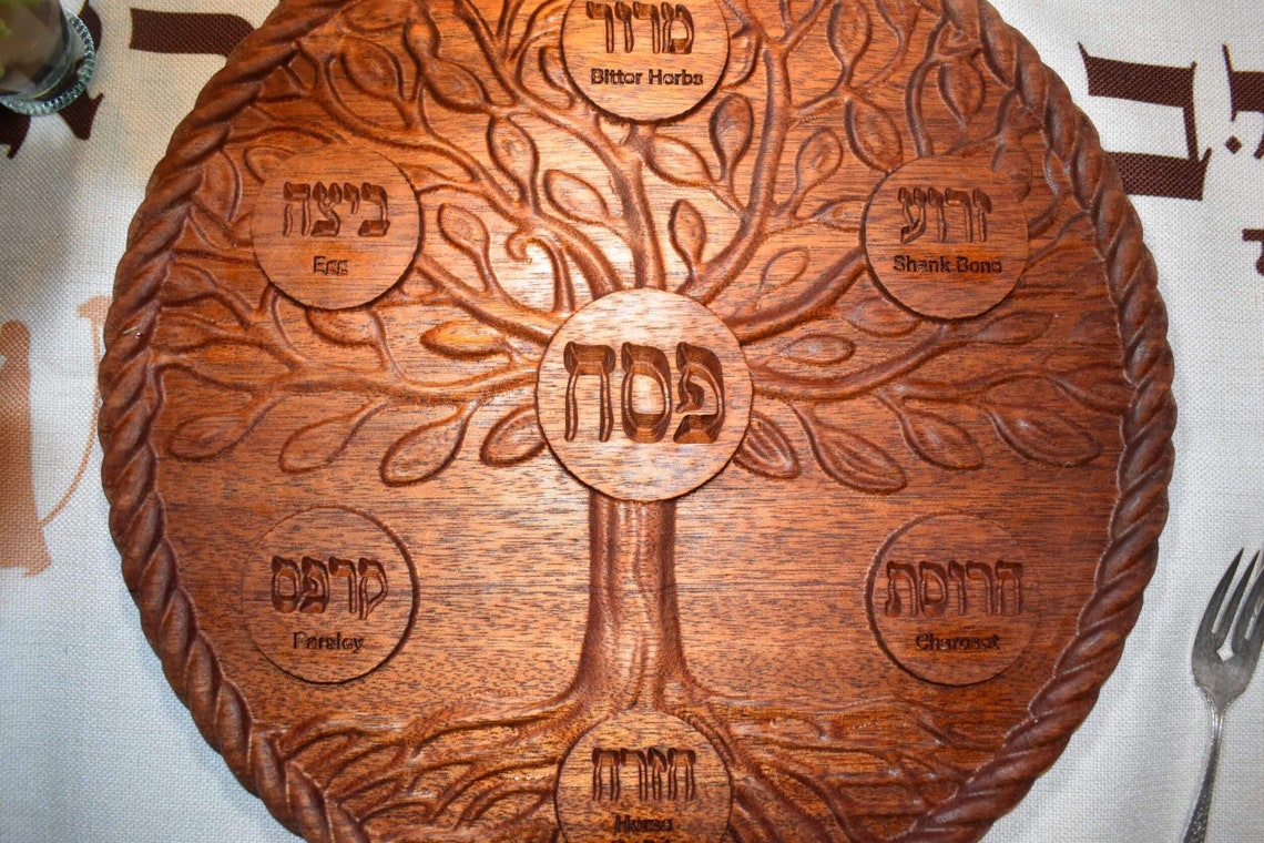 Handmade Mahogany Tree of Life Seder Plate - Passover Gift - Etsy