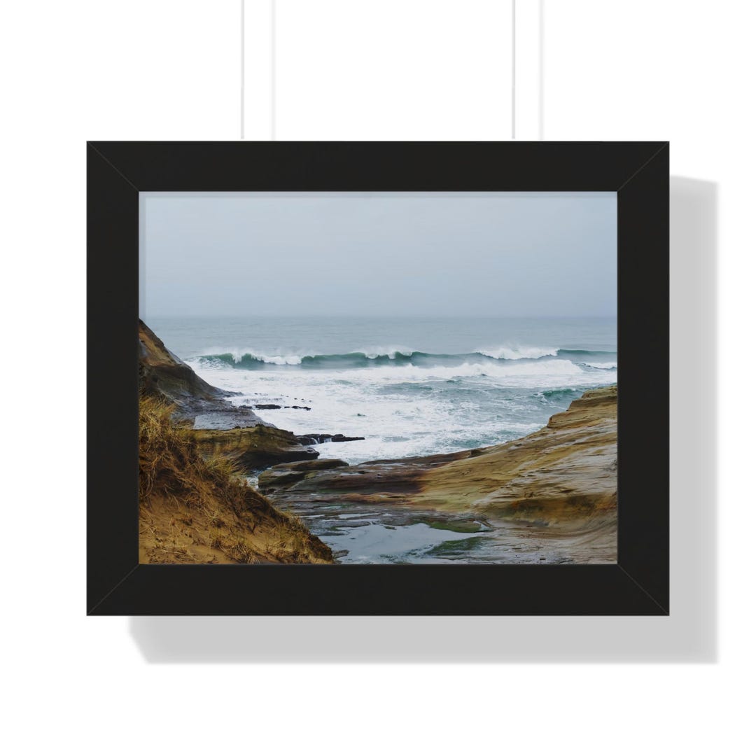 Oregon Coast Framed Horizontal Poster | Wall Decor Hanging | Oregon ...
