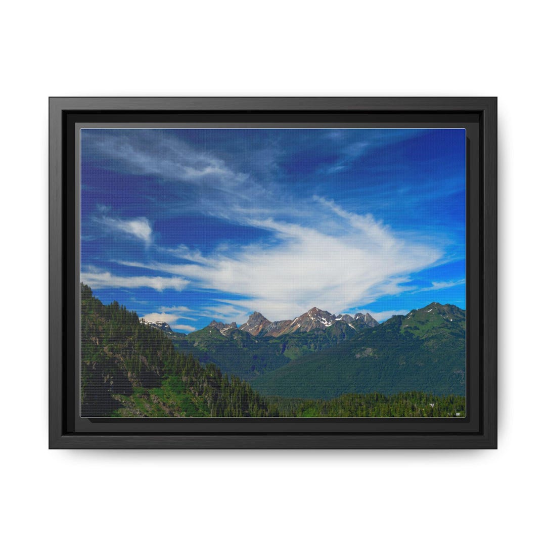 Framed Canvas Print | Mount Baker Wall Art | Scenic Mountain ...